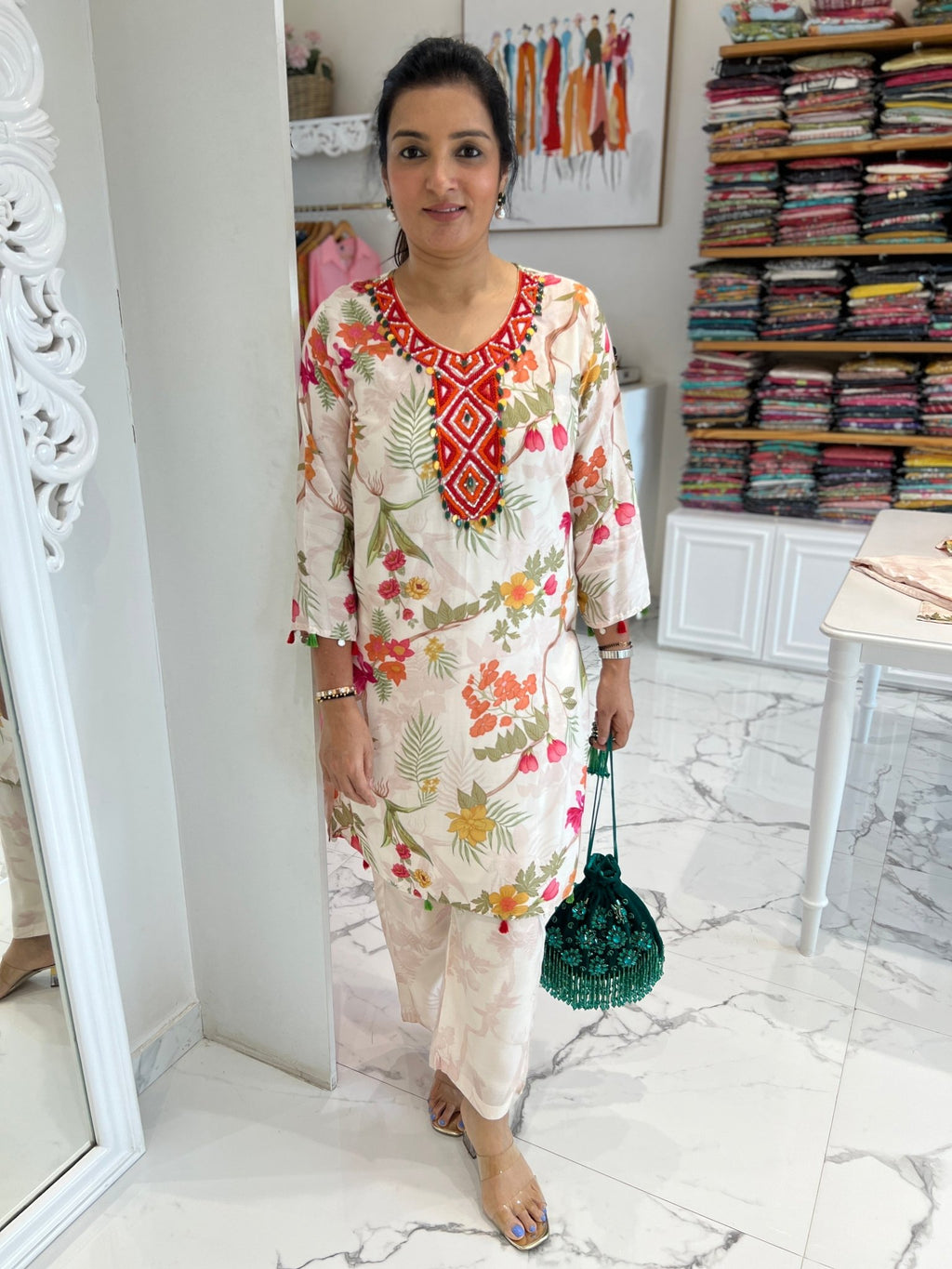 Beaded Floral Coord Set – Preetibora