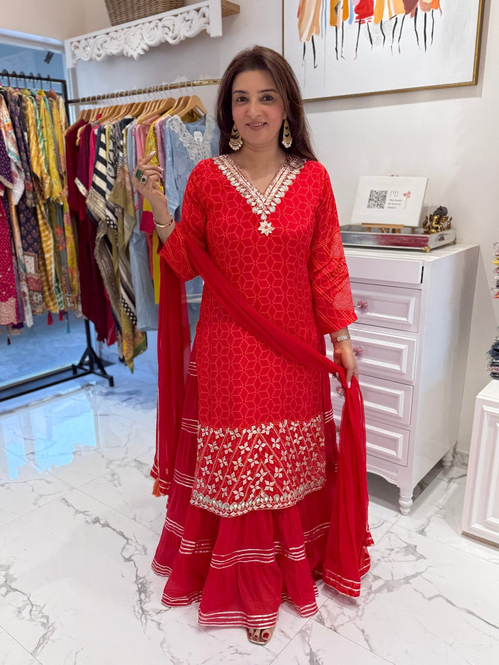 Classic Bandhej Indian One Piece – Preetibora