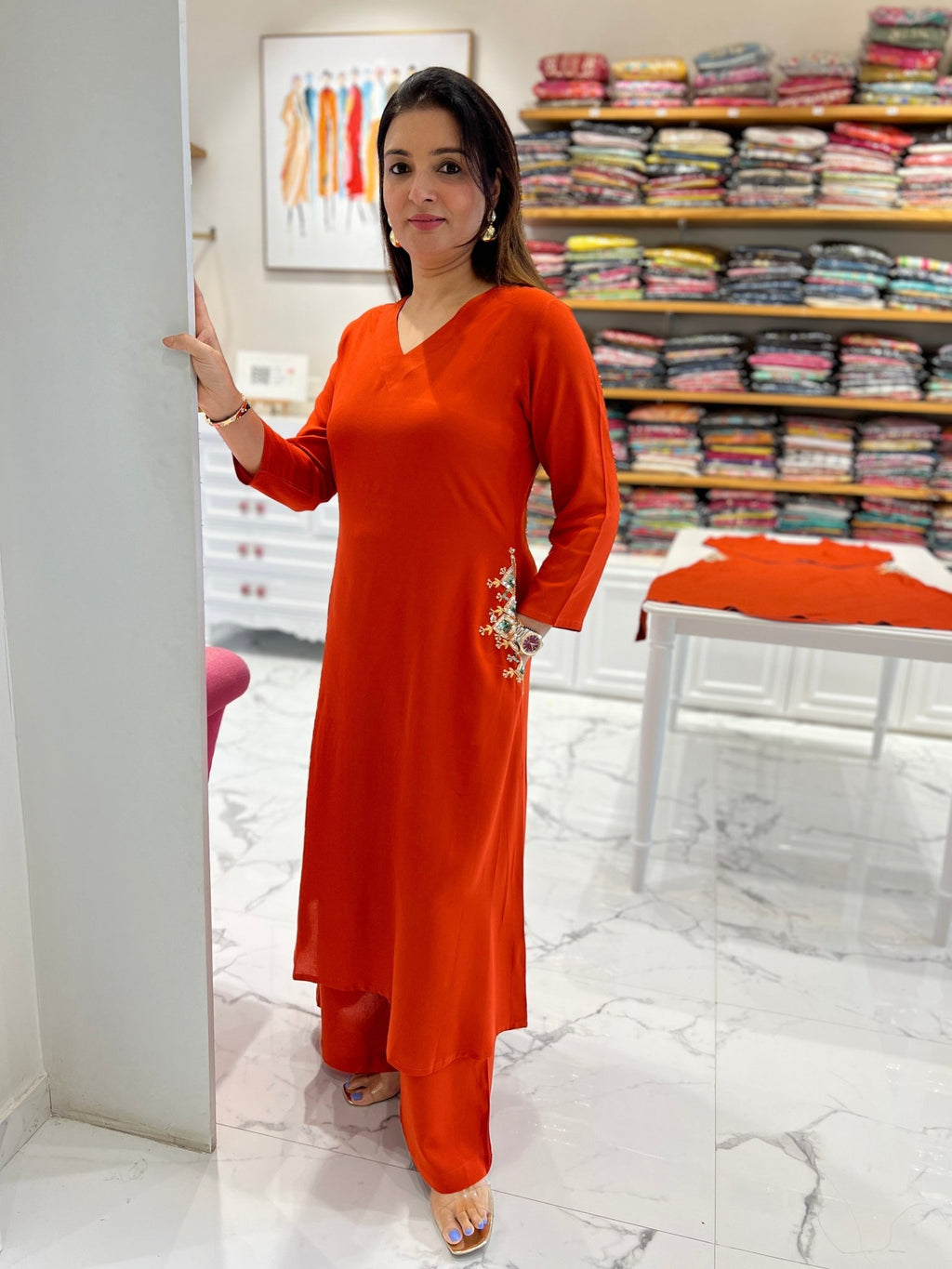 Slash Pocket Embroidered Coord – Preetibora