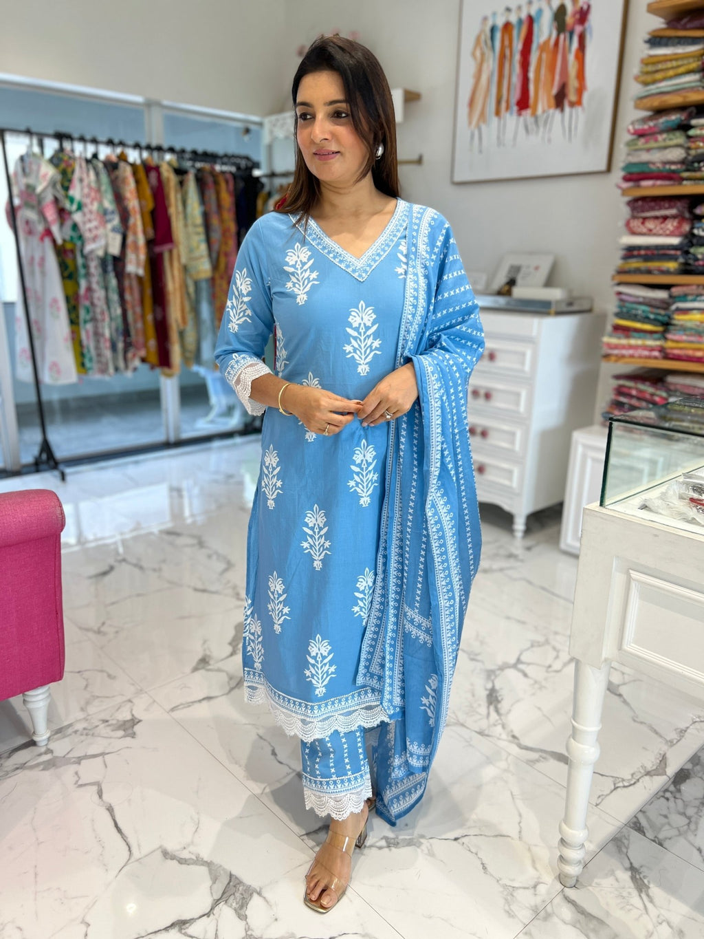 Summer Block Print Buta Set – Preetibora