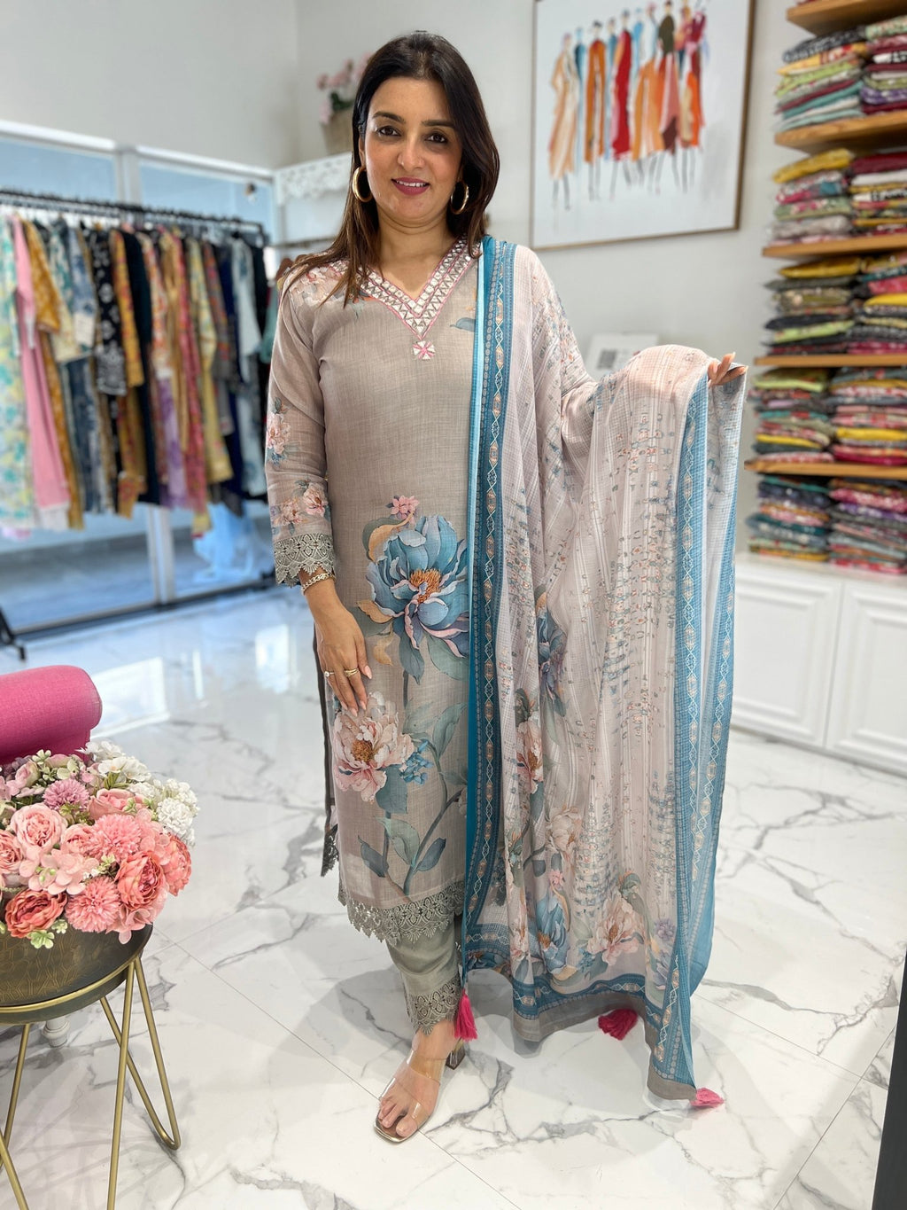 Summer Digital Printed Earthy Suit Set – Preetibora