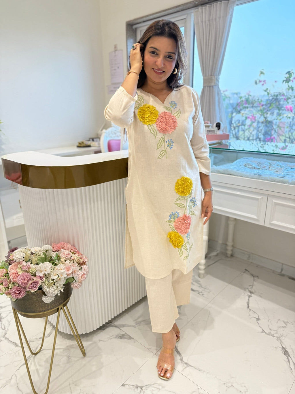 Summer Snow White Sunflower Coord Set – Preetibora