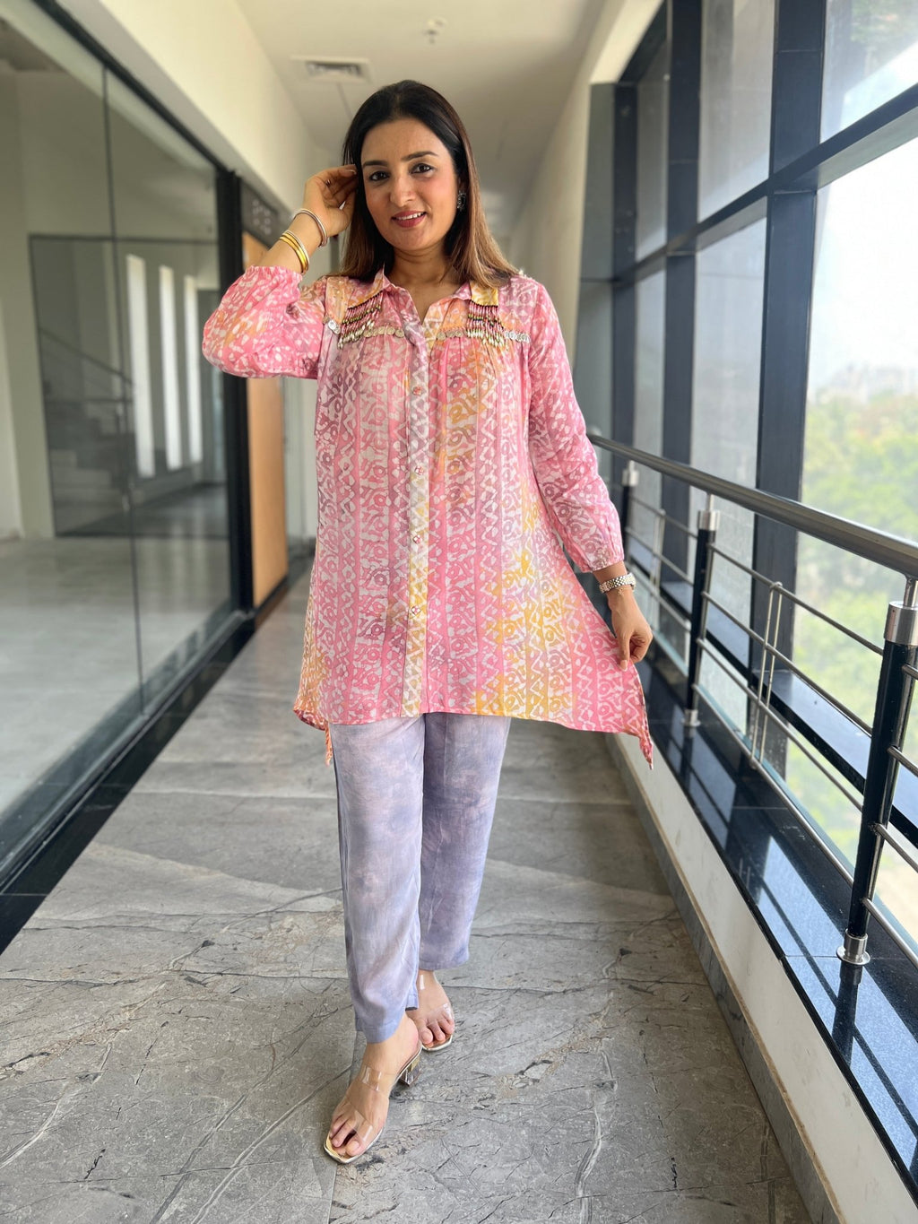 Batik Print Coord with Tassels and Coin Work – Preetibora